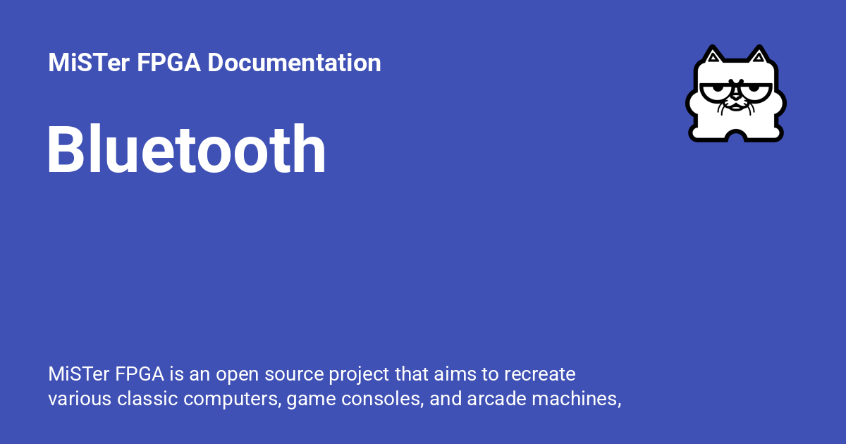 Bluetooth - MiSTer FPGA Documentation