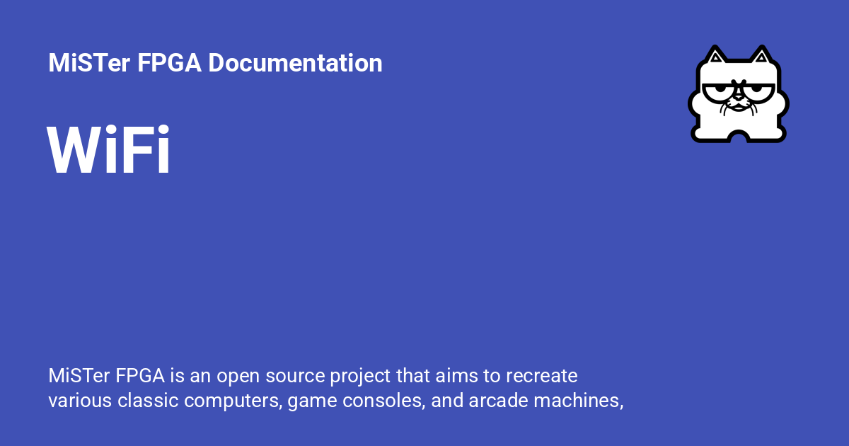 WiFi - MiSTer FPGA Documentation