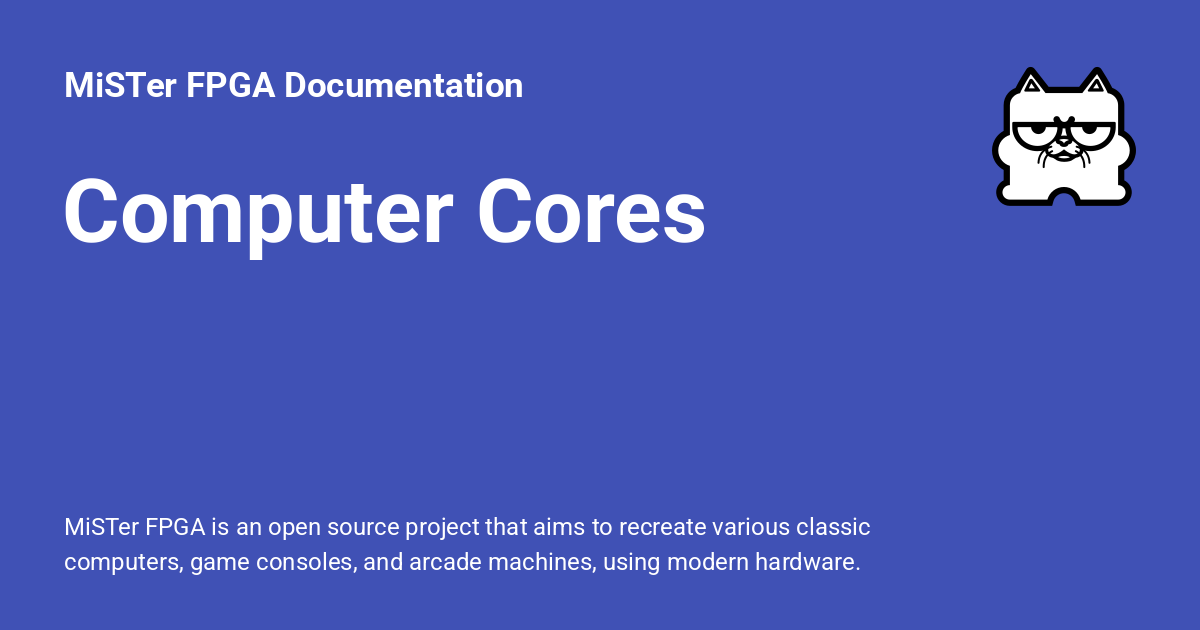 Computer Cores - MiSTer FPGA Documentation
